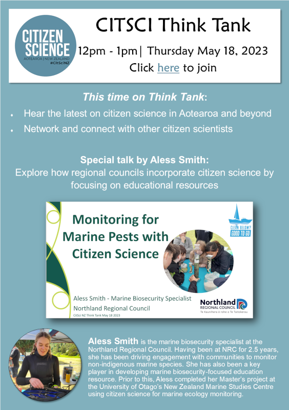 Think Tank lunch time webinars | #CitSciNZ